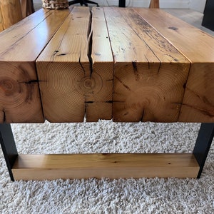 Barn Beam Table, Custom Coffee Table, Handcrafted Coffee Table, Rustic ...