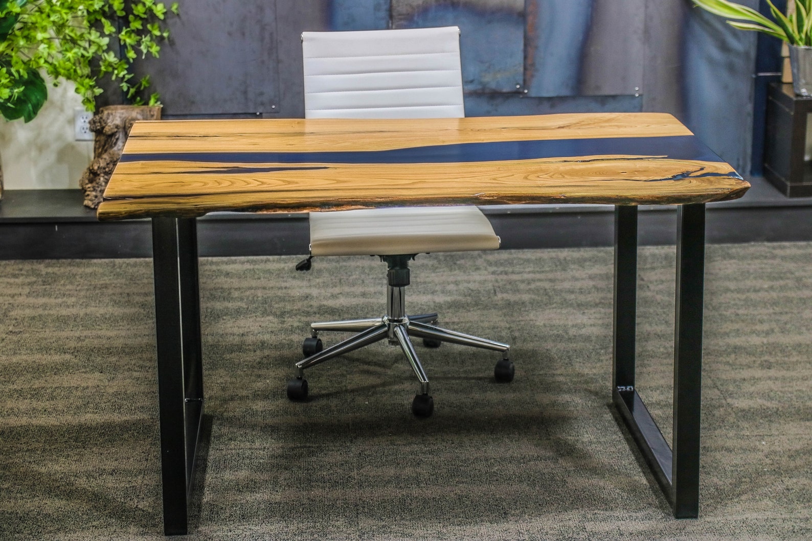 Resin Live Edge Epoxy Table With Heavy Duty Metal Legs - Etsy