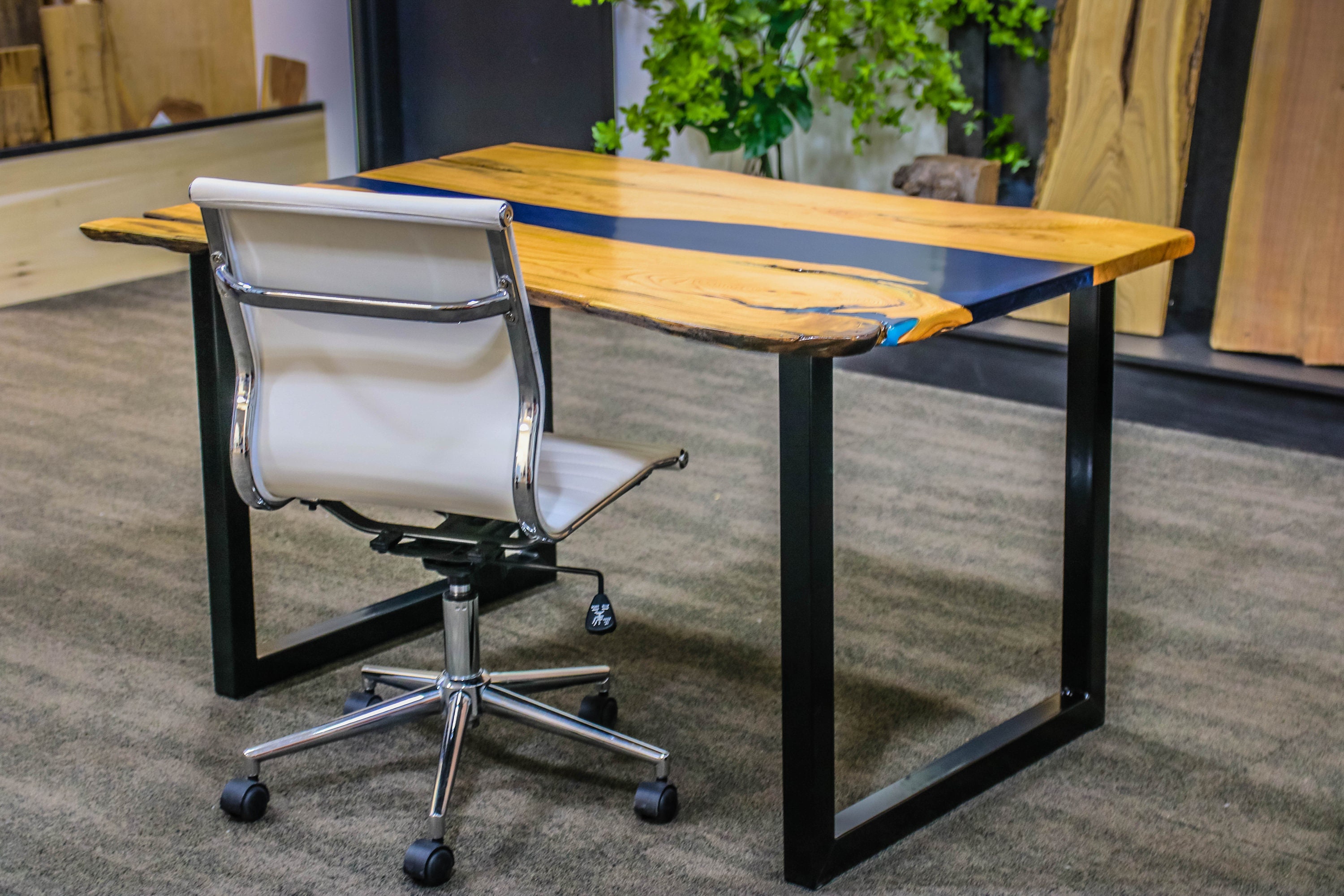 Resin Live Edge Epoxy Table With Heavy Duty Metal Legs - Etsy