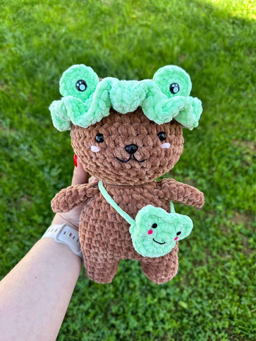 Little Frog Bear Toy. Teddy Bear. Handmade Toy. Cottage Core Plushie ...