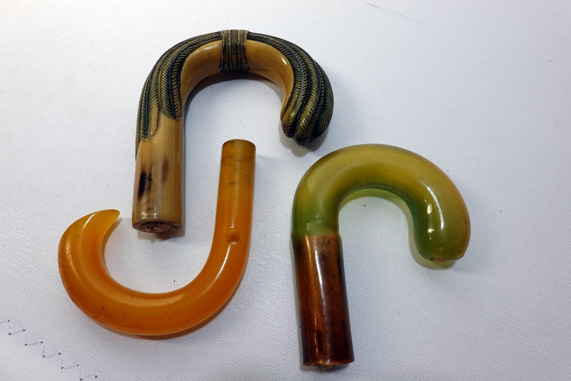 Amazing Lot of 3 Vintage Amber Bakelite Catalin Carved Cane Umbrella Handles - Etsy