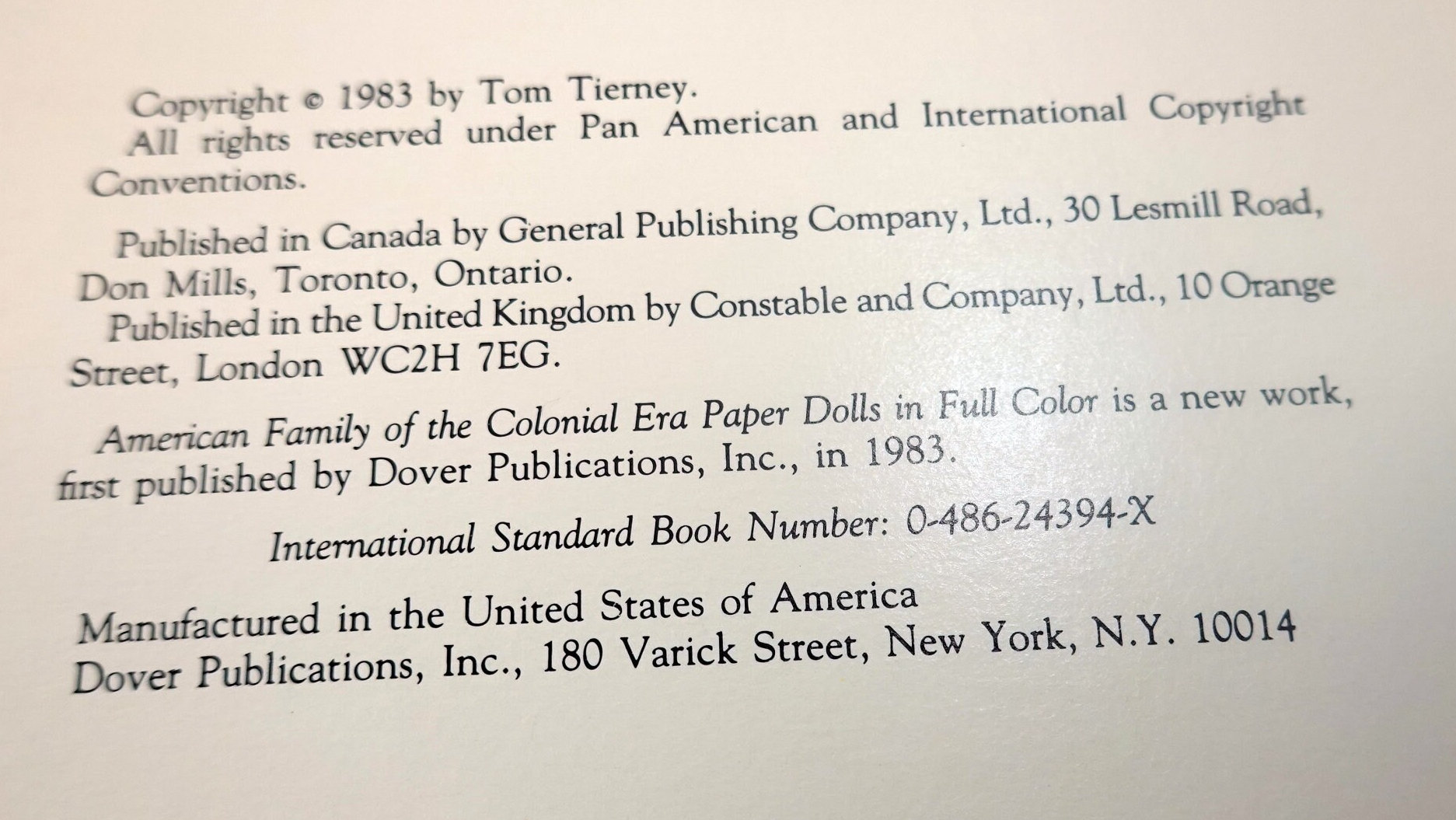 Rare Vintage American Family of the Colonial Era, Paper Dolls in Full ...