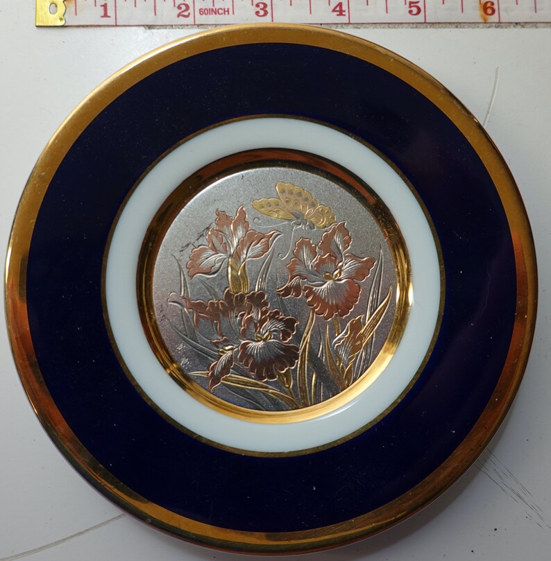 The Art of Chokin-japanese Porcelain 24kt Gold Edge Trim Plate - Etsy