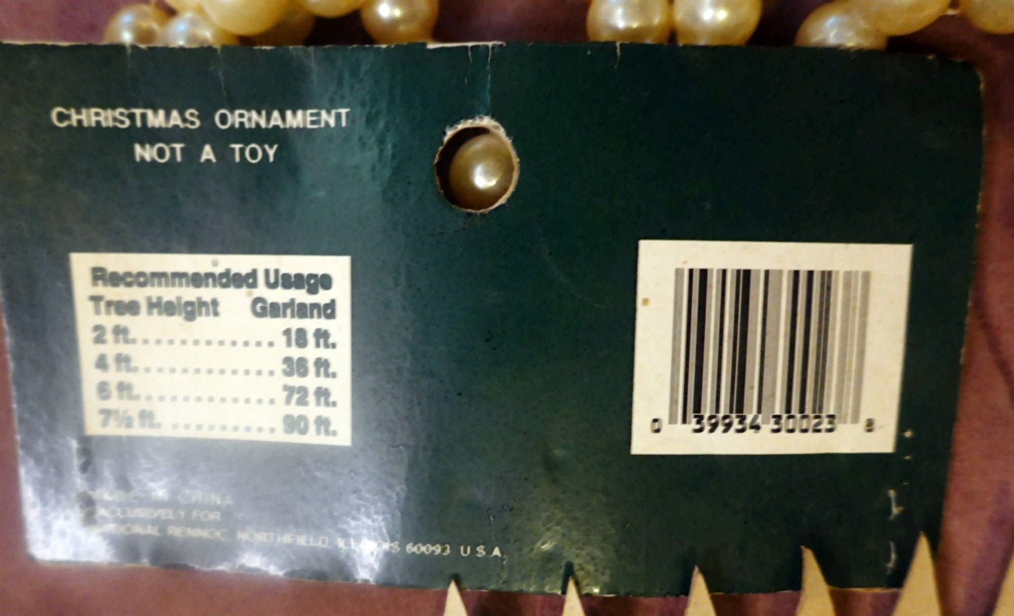 Vintage Pearlized Garland 48 Feet Total 2 Different Styles With ...