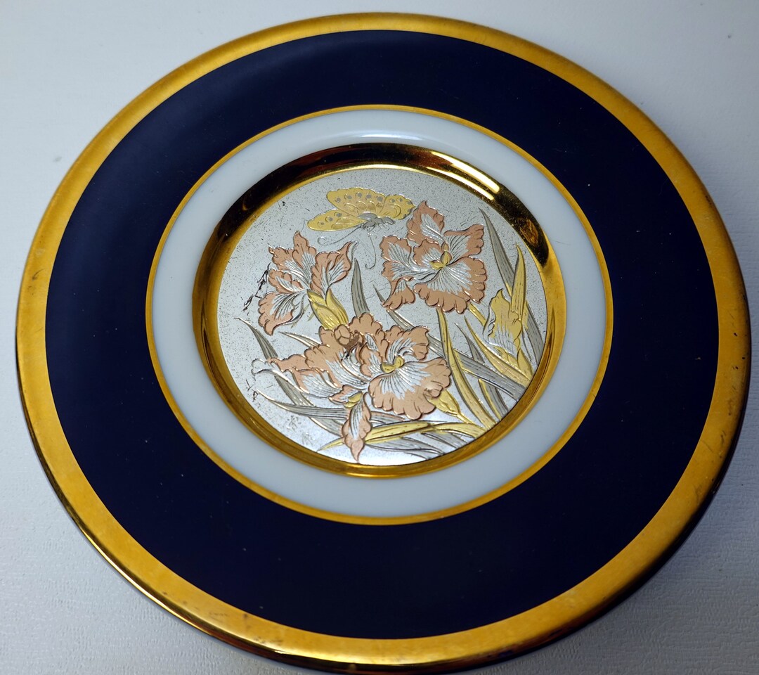 The Art of Chokin, Japanese Porcelain 24kt Gold Edge Trim Plate 73/4 - Etsy