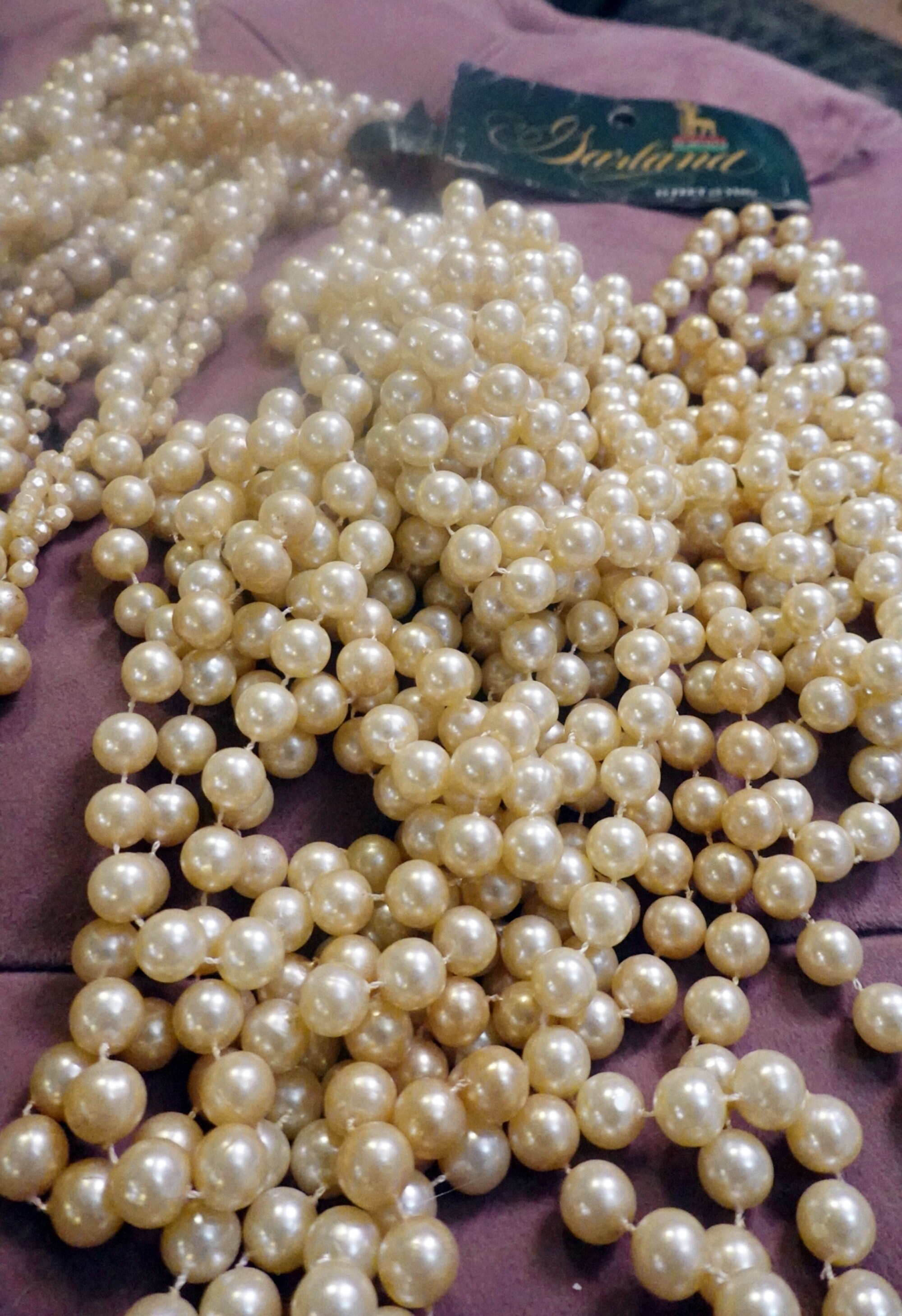 Vintage Pearlized Garland 48 Feet Total 2 Different Styles With ...