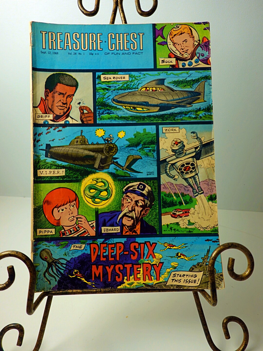 Treasure Chest of Fun and Fact Comic Book 1 Vol.24 Sept. 12, 1964 Sock ...