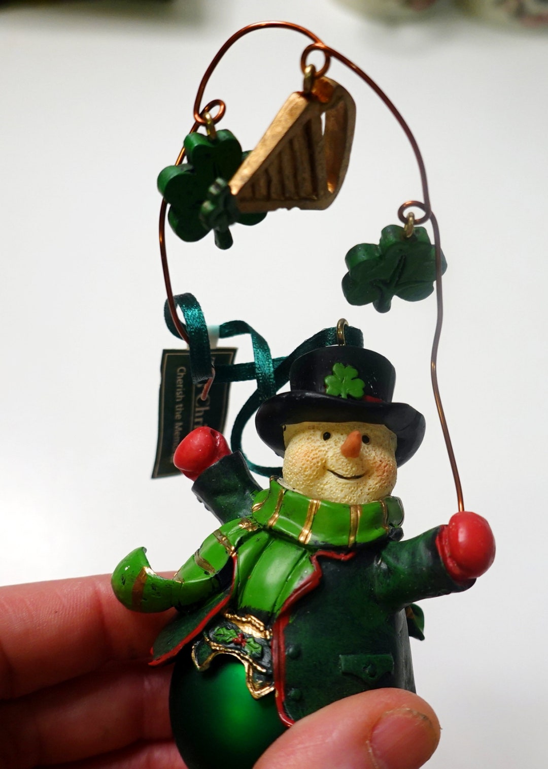 SALE Vintage Tj's Christmas Blown Glass Irish Snowman Christmas Tree ...