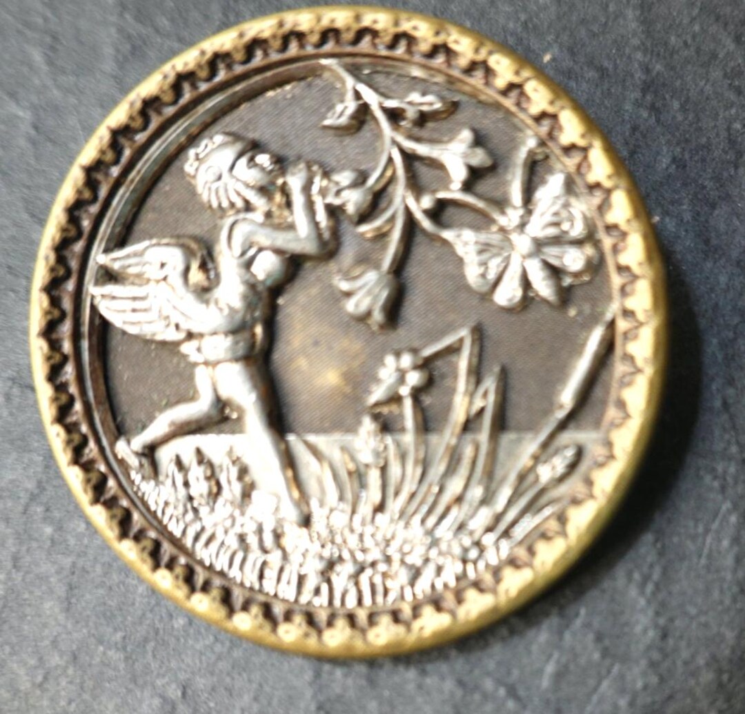 Pewter Ariel Button: Carved Shakespearean Tempest Theme 1 3/4" - Etsy