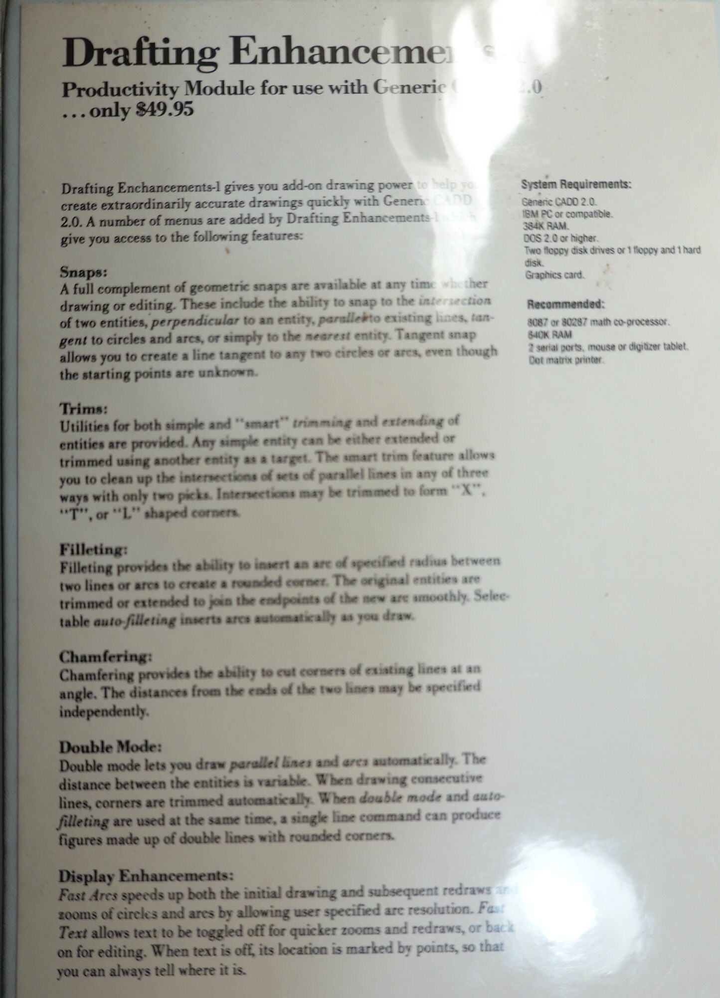 Vintage Drafting Enhancements 1 Productivity Module, to Be Used With ...