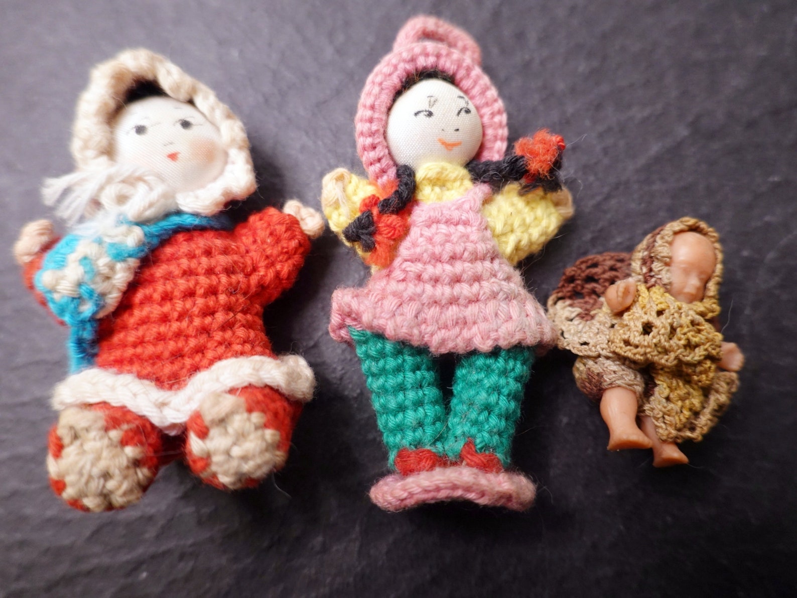 Japanese Amigurumi Family 3" "parent" Dolls With 1" Baby in Hand ...