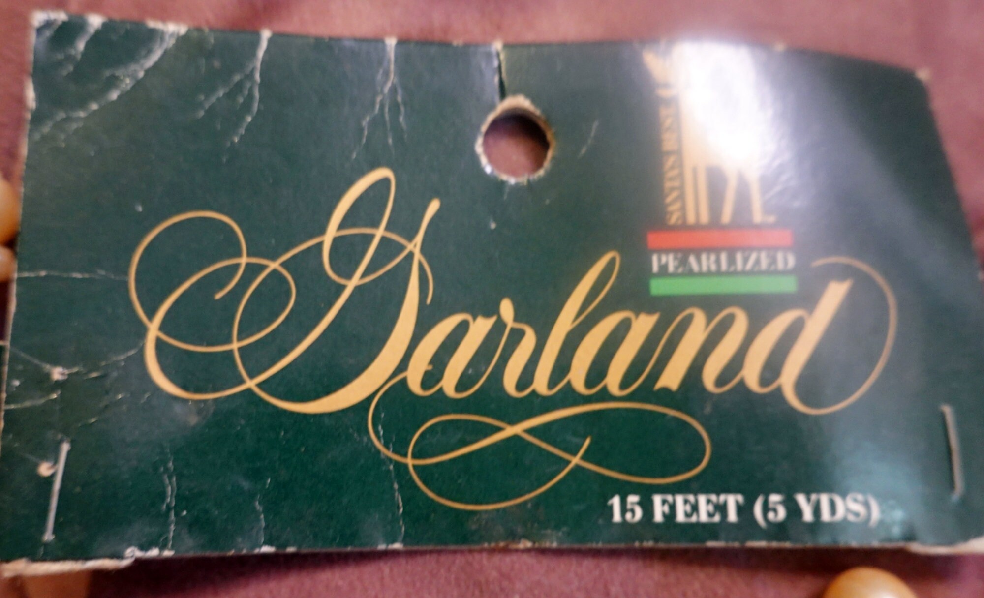 Vintage Pearlized Garland 48 Feet Total 2 Different Styles With ...