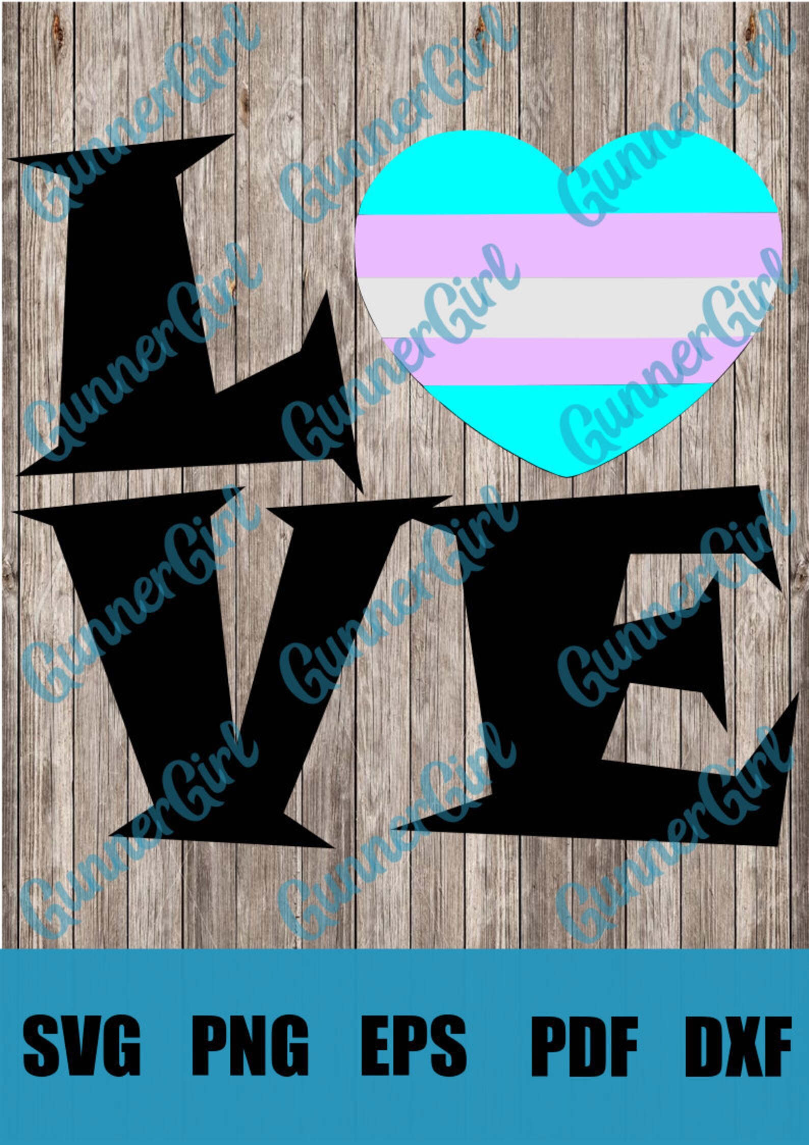 Transgender Pride love SVG | Etsy