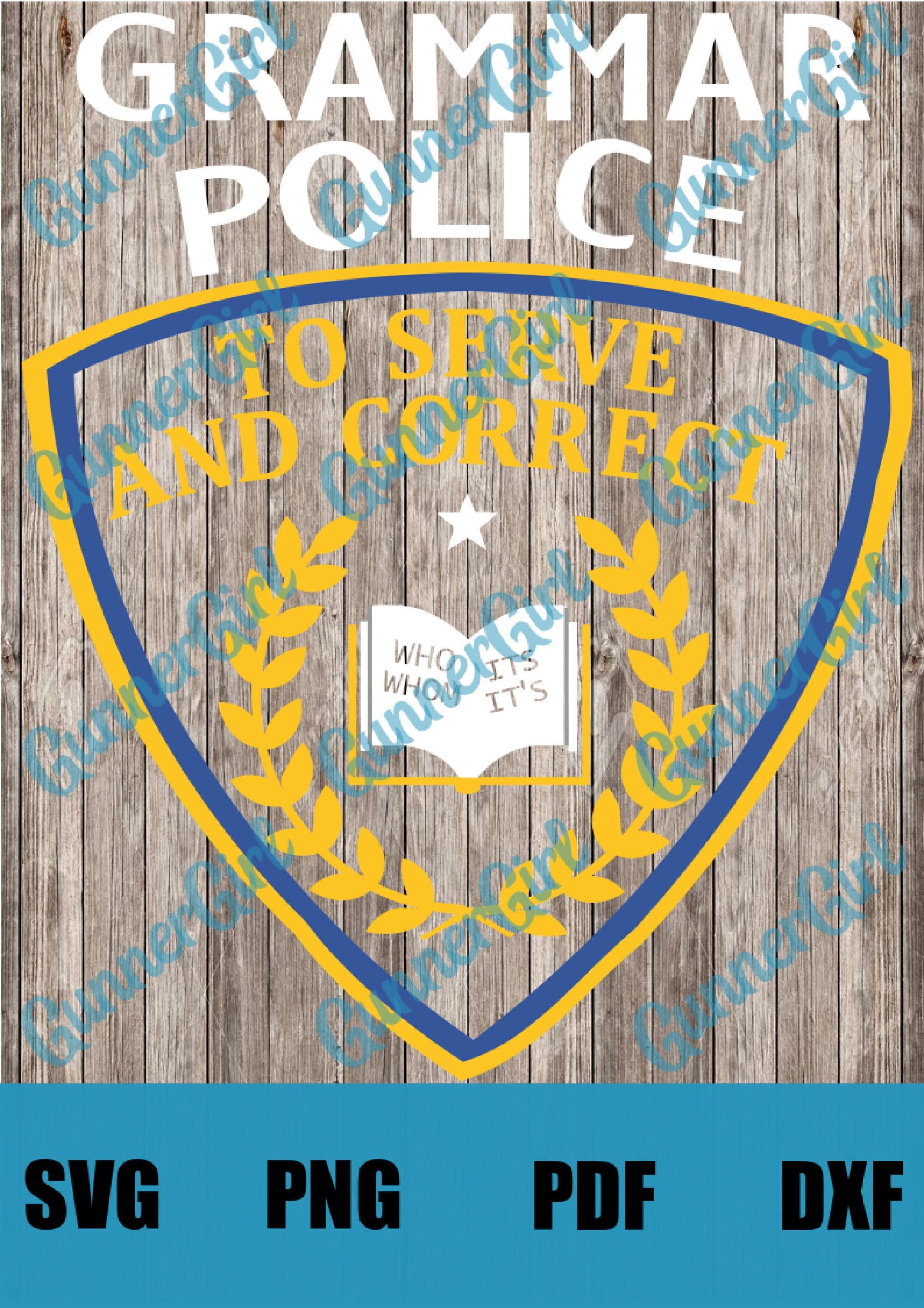 Grammar Police SVG - Etsy