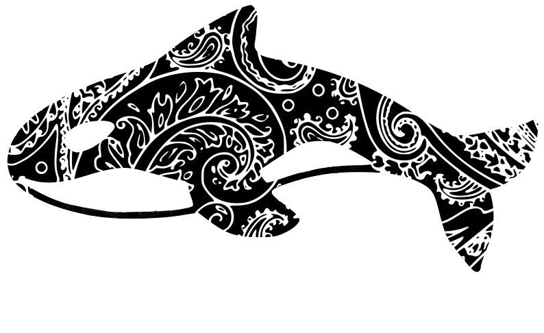 Mandala Zen Tangle Orca SVG - Etsy