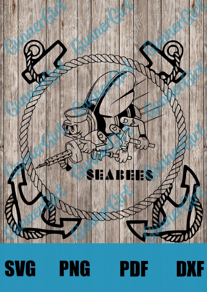 Navy Seabee With Anchor SVG - Etsy