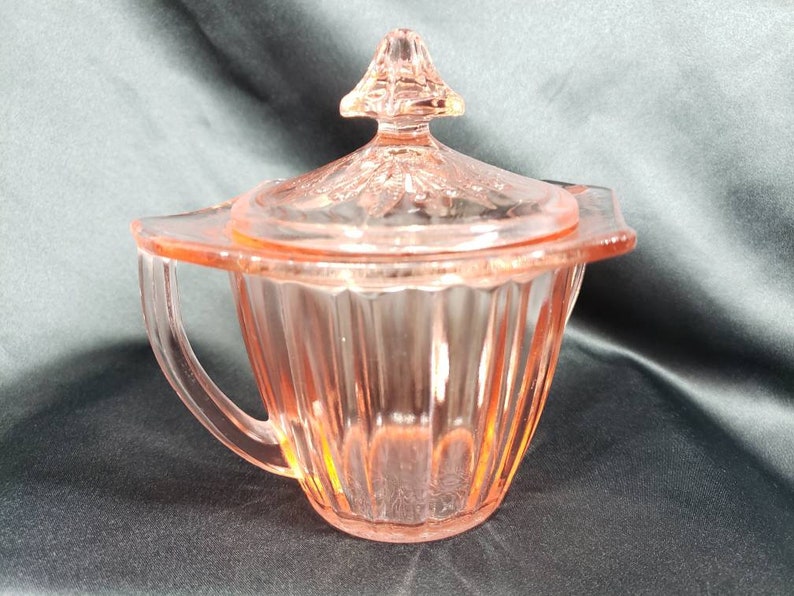 Pink Depression Glass Sugar Bowl Adam Pattern Jeanette Glass | Etsy