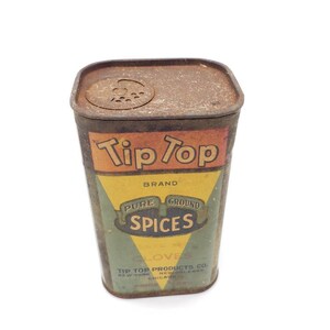 Vintage Spice Tin/ Box, Rare Tin Top Cloves Spice Box Kitchen Decor ...