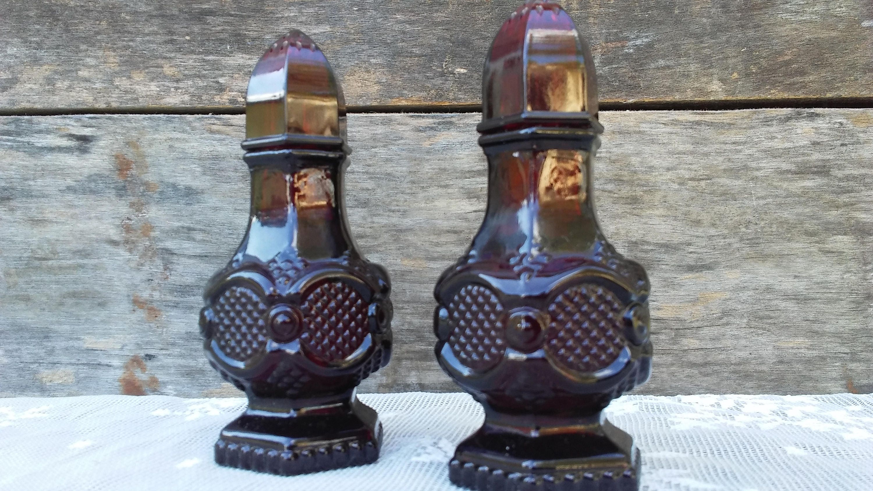 Garnet Red Salt and Pepper Shakers Cape Cod Avon by Wheaton - Etsy