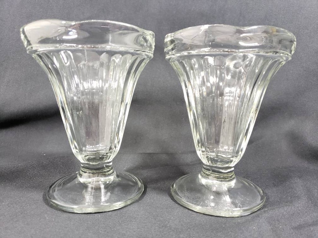 Vintage Sundae Glass, Soda Fountain Glass, Ice Cream Glass, Set of 2 - Etsy