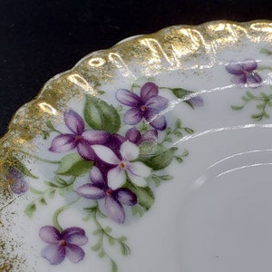 Vintage Royal Sealy, China Saucer, Violet Pattern, Gold Trim - Etsy