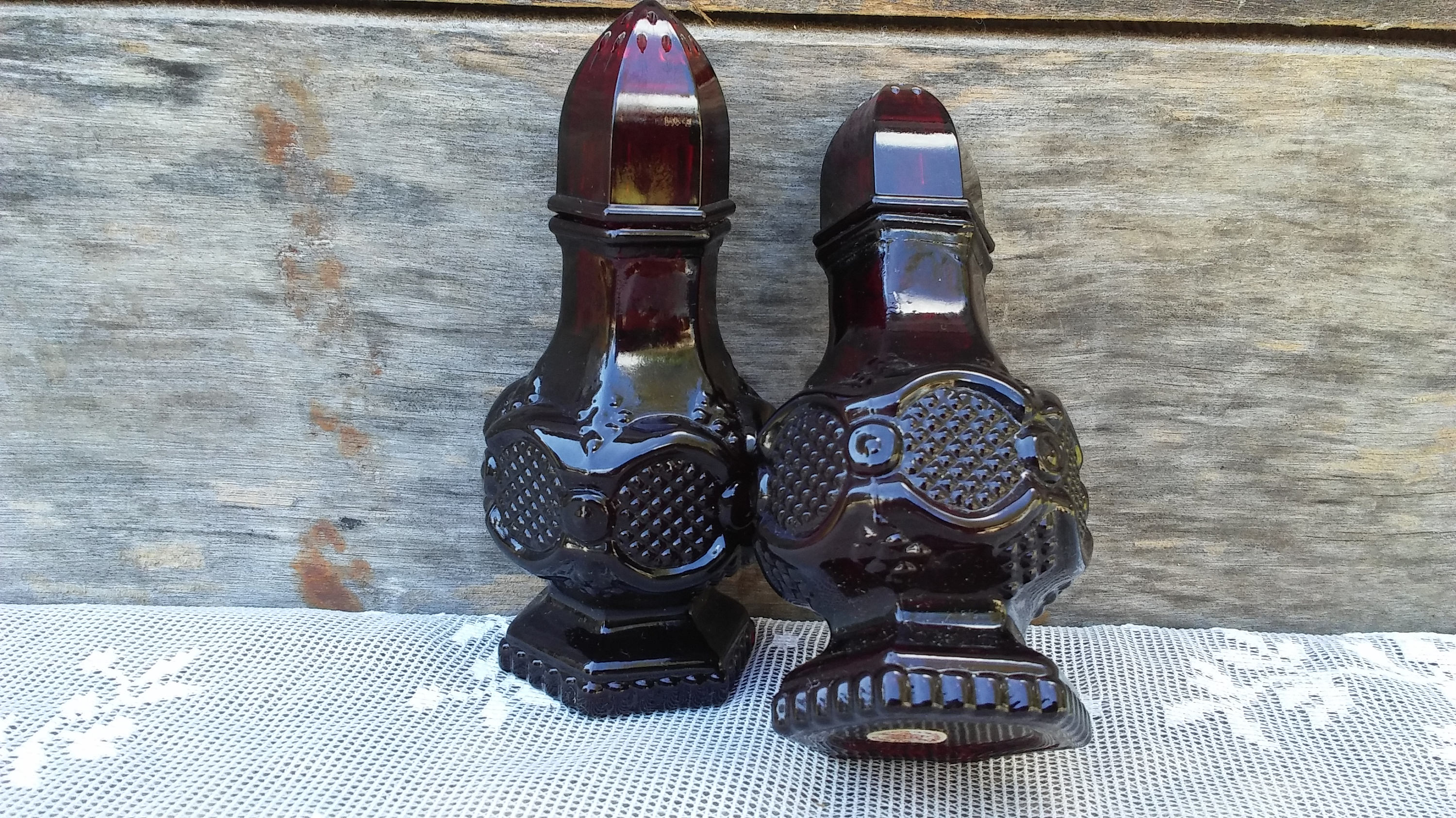 Garnet Red Salt and Pepper Shakers Cape Cod Avon by Wheaton - Etsy