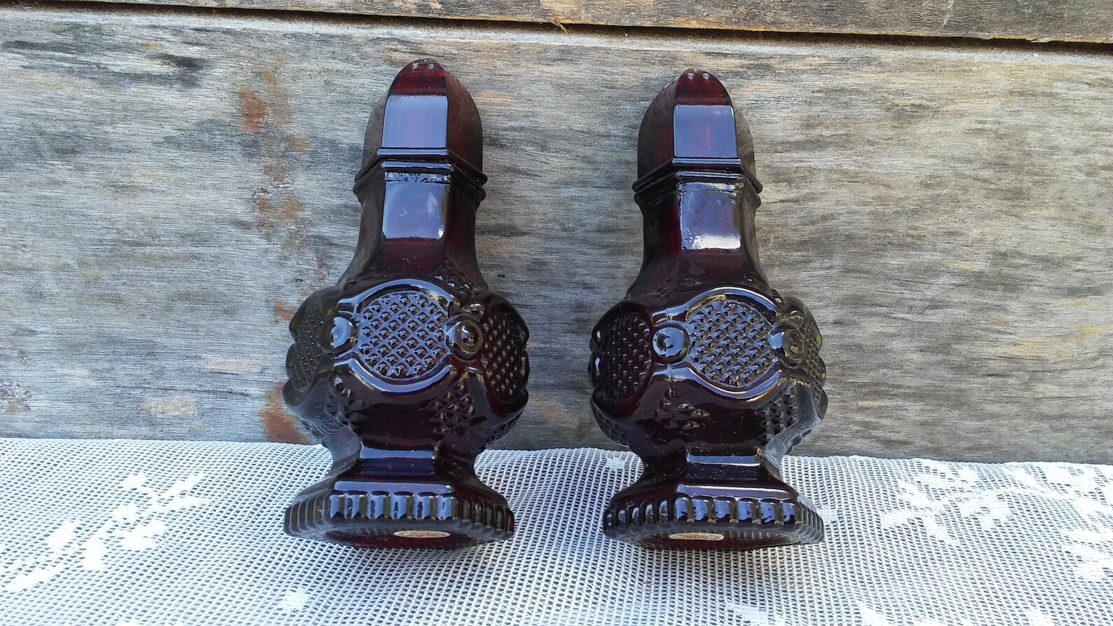 Garnet Red Salt and Pepper Shakers Cape Cod Avon by Wheaton - Etsy