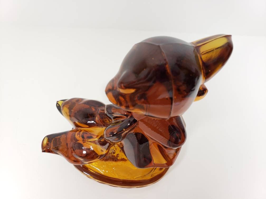 Amber Glass Girl Figurine LE Smith Girl Feeding Geese | Etsy