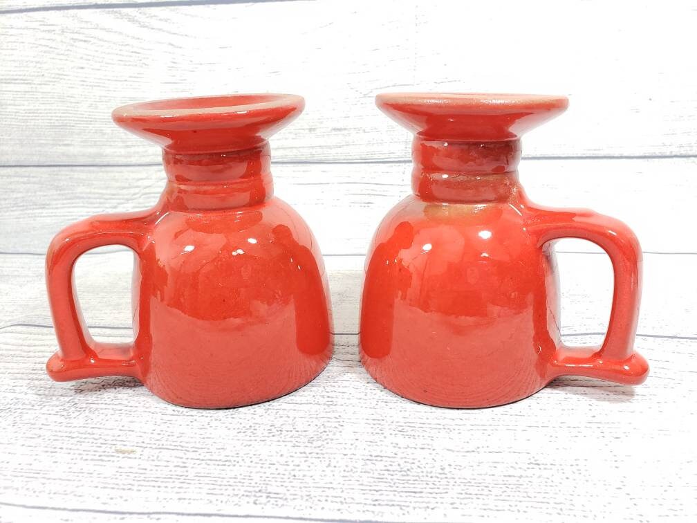 Frankoma Flame Red Pedestal Cups Cappuccino Cups Set of 2 - Etsy