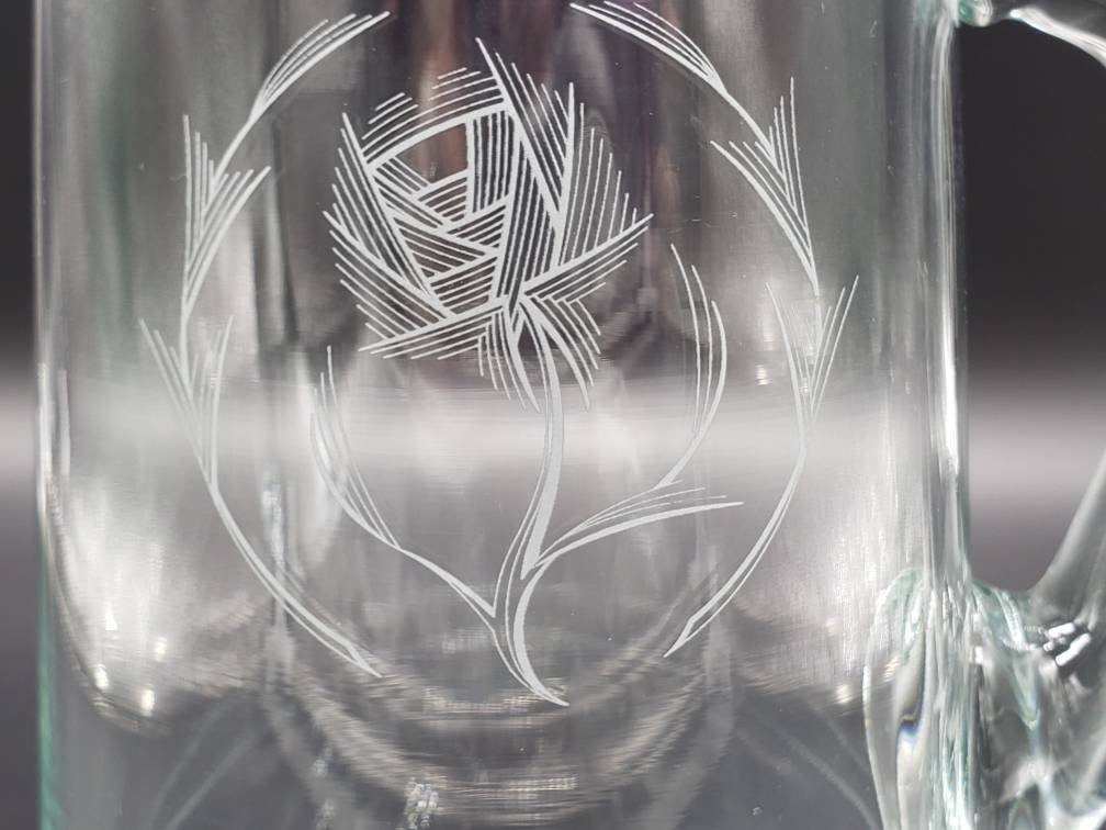 Etched Glass Cocktail Pitcher Art Deco Style Rose Design - Etsy