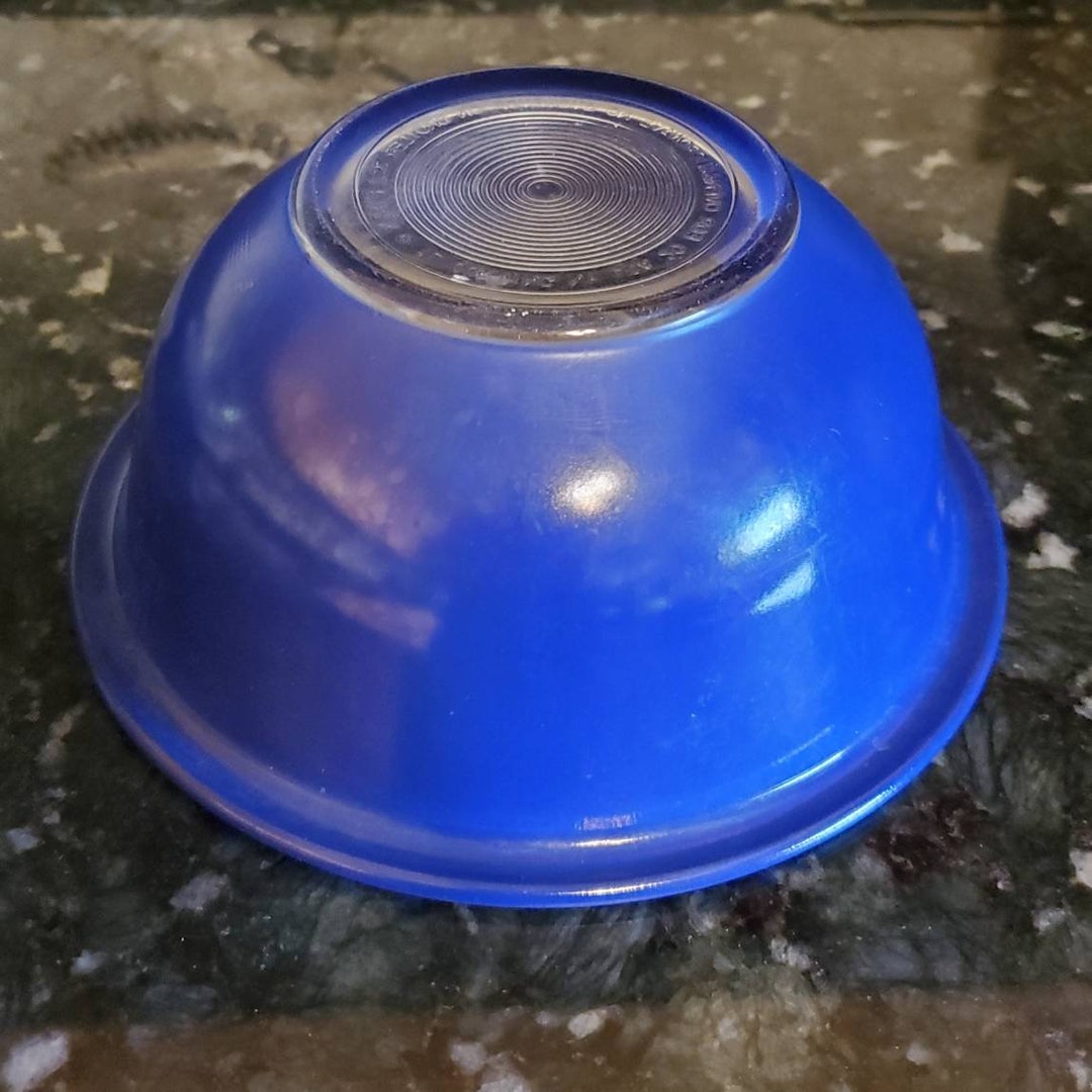 Pyrex Vintage 1980s Set Cobalt Blue Glass Bowl Clear Bottom - Etsy