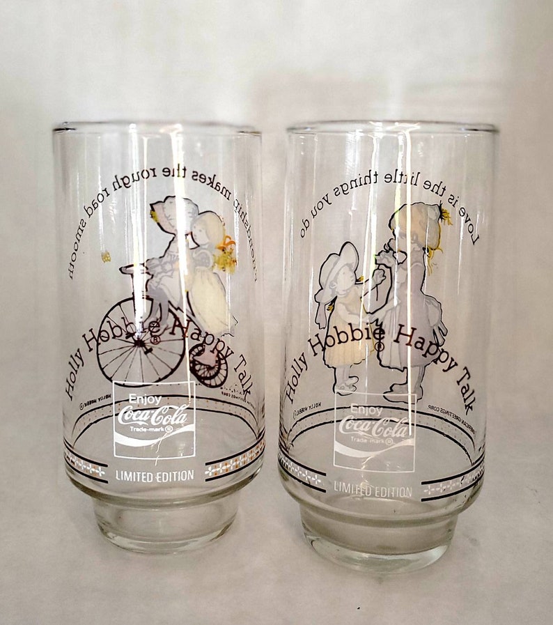 Vintage 1970s Holly Hobbie Coca Cola Coke Drinking Glasses Set Etsy