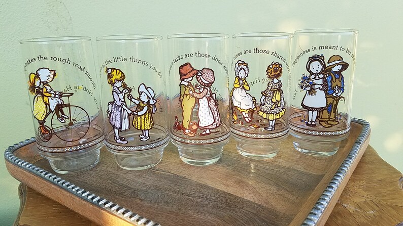 Vintage 1970s Holly Hobbie Coca Cola Coke Drinking Glasses Set Etsy