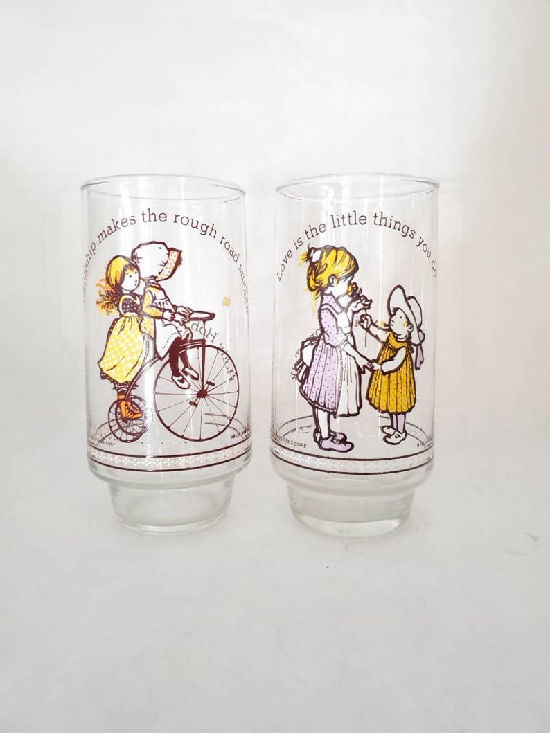 Vintage 1970s Holly Hobbie Coca Cola Coke Drinking Glasses Set Etsy