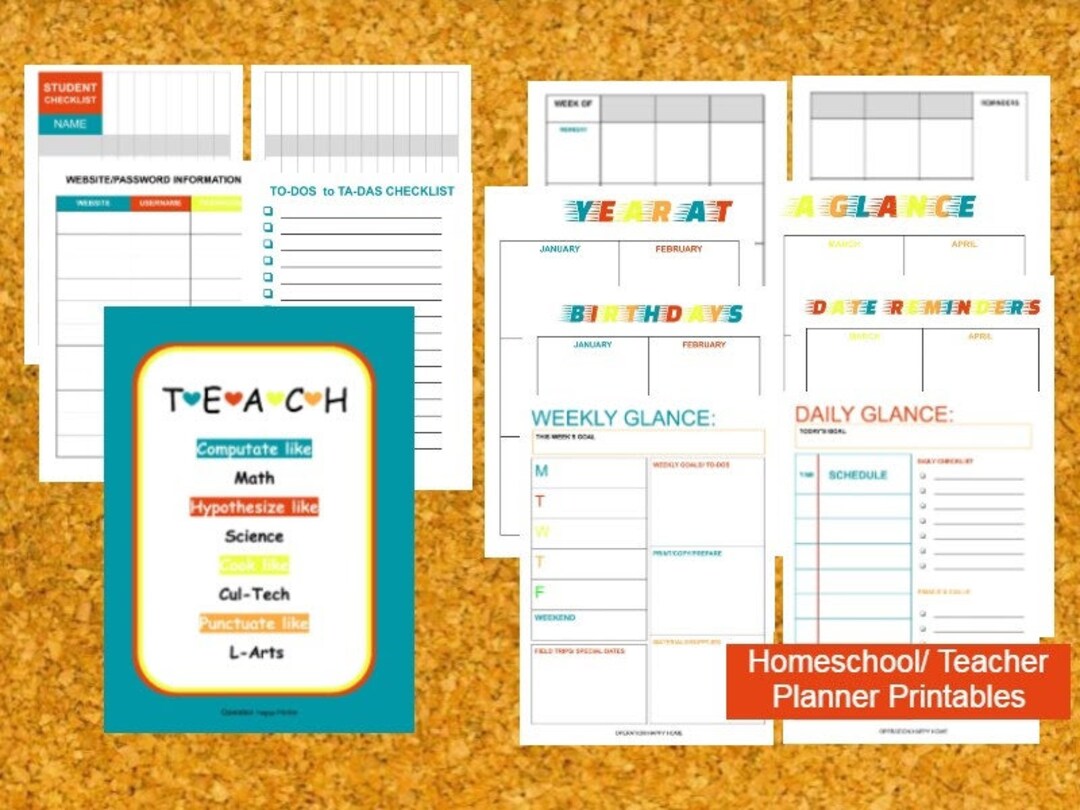 Homeschool Planner ,teacher Planner, Planner Printables - Etsy
