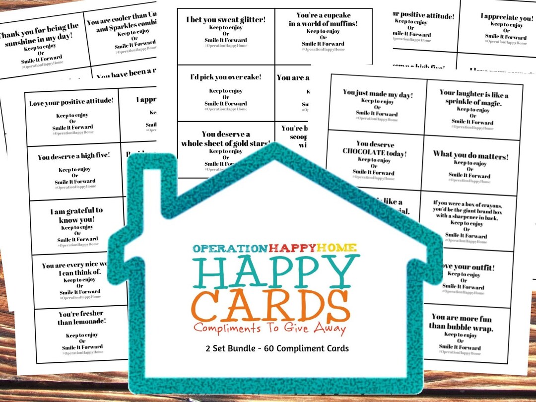 Compliment Cards, Kindness Confetti, DIY Printable Cards, Positivity ...