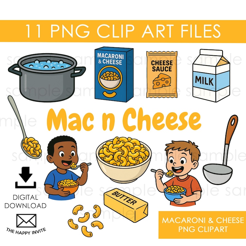 Mac and Cheese Clip Art - Etsy
