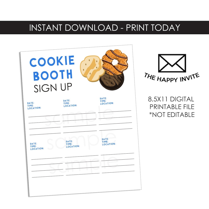 2026 Cookie Booth Sheets - Etsy