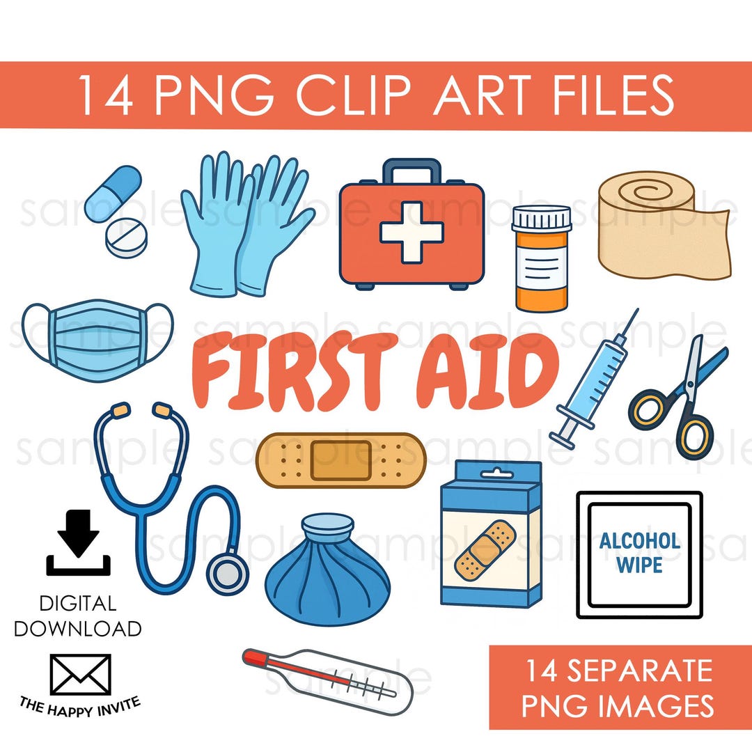First Aid Clipart PNG Graphics Digital Download Instant Medical ...