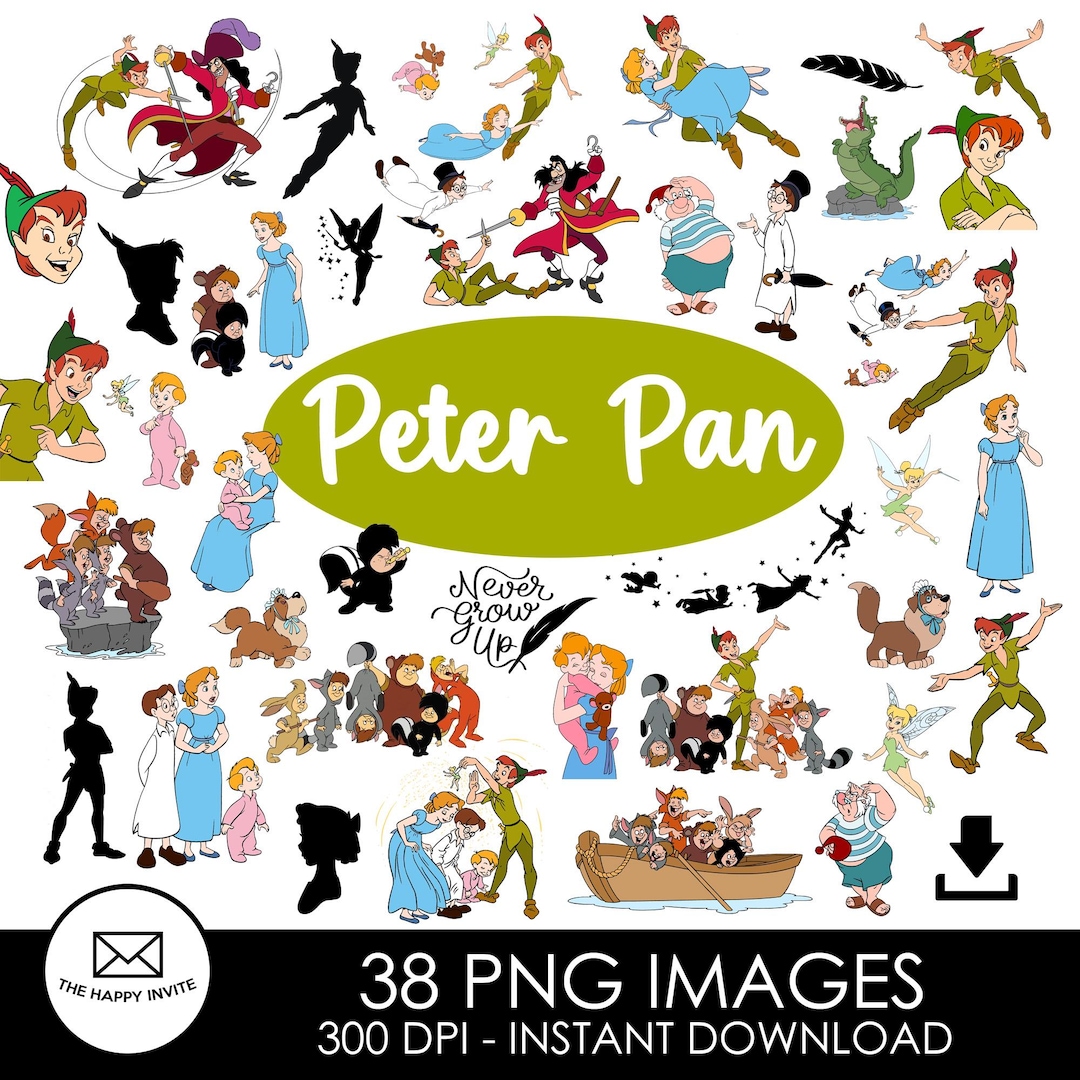 Peter Pan Clipart Set Bundle Mega Instant Download PNG Clip Art - Etsy
