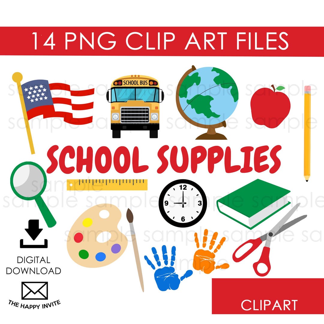 School PNG Clipart INSTANT DOWNLOAD Teacher Digital Graphics Back to ...