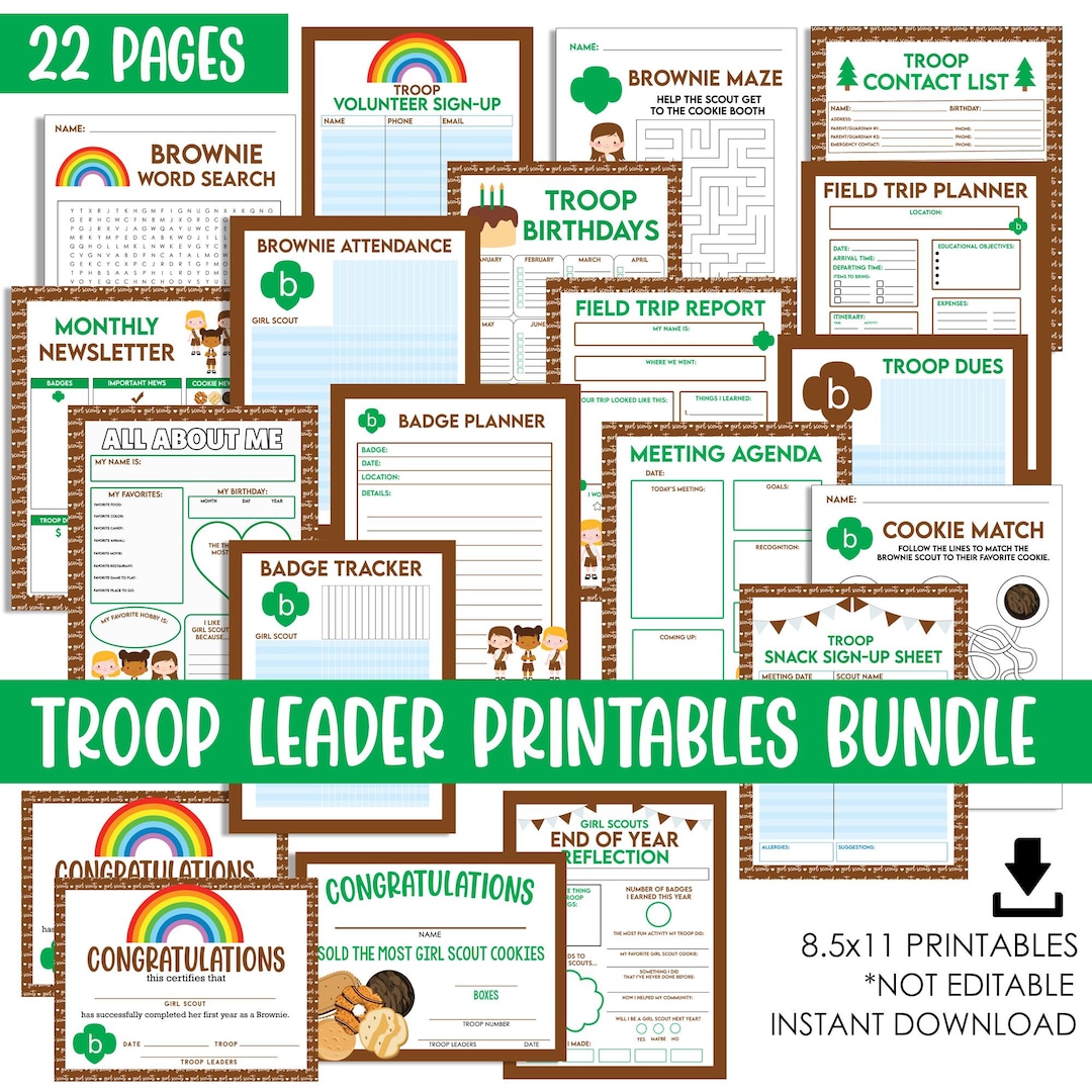Brownie Leader Bundle Digital Printable Organizer Scout Set Instant ...