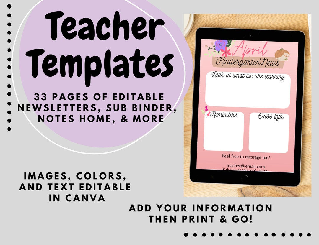 Teacher Templates Canva, Newsletter, Monthly Newsletters, Meet the ...