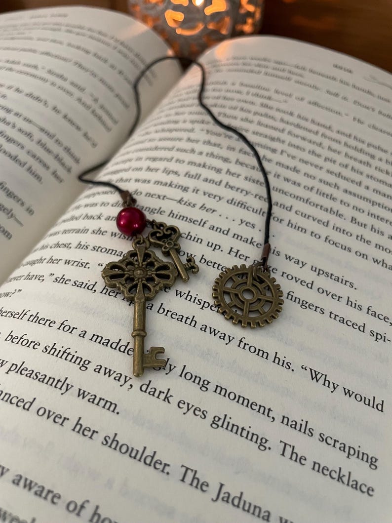 Keys and Gear Bookmark, Steampunk, Fantasy, Book Lover Gift, Bookish ...