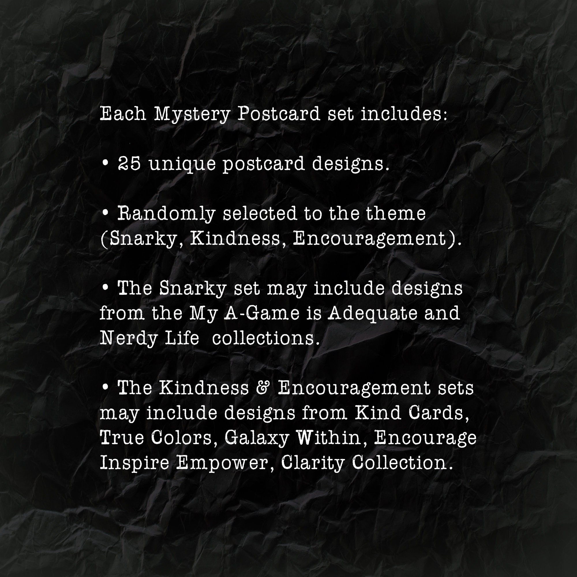 Mystery Postcard Set 25 postcards per theme | Etsy