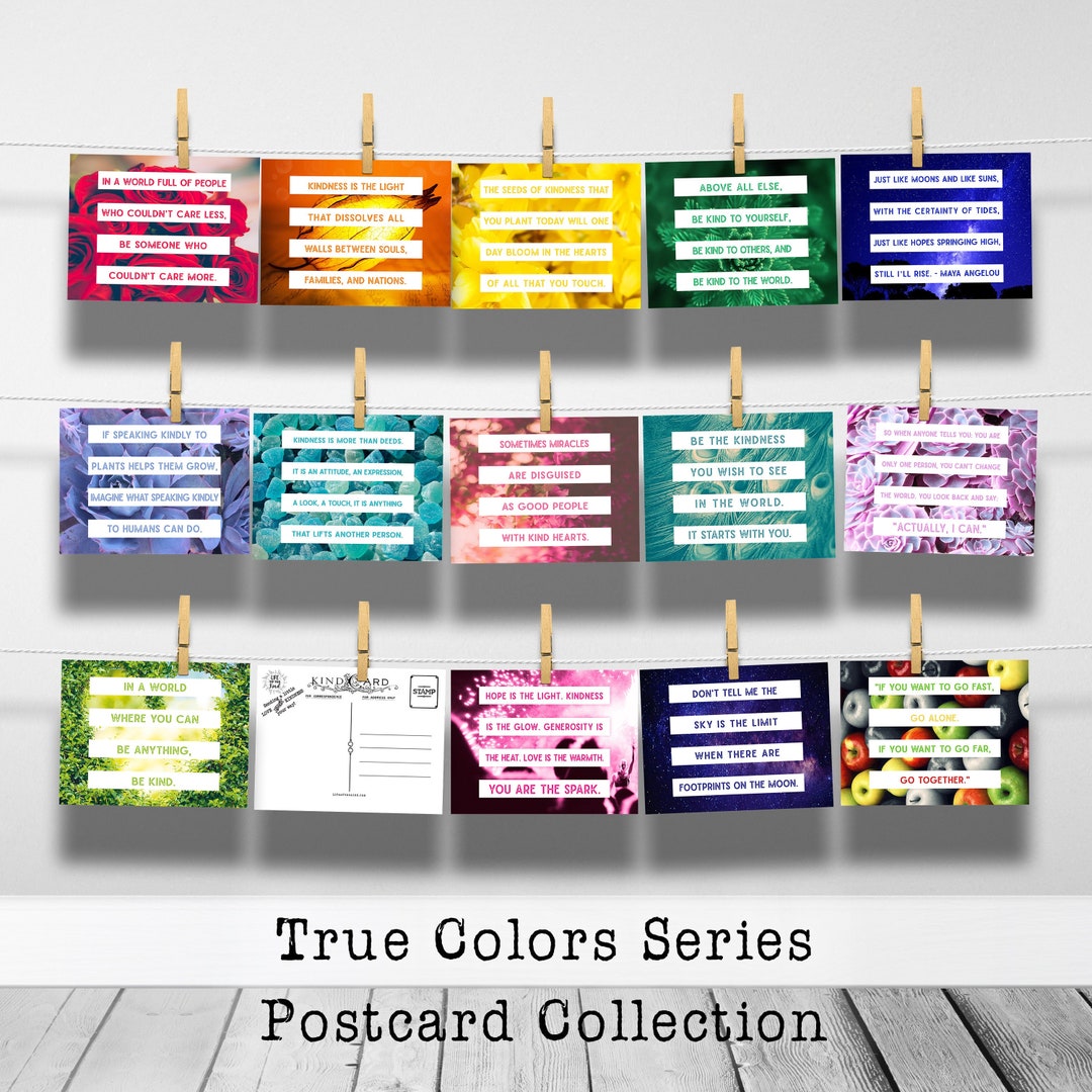 True Colors Series Kind Cards Postcard 14-card Collection- Encouraging ...
