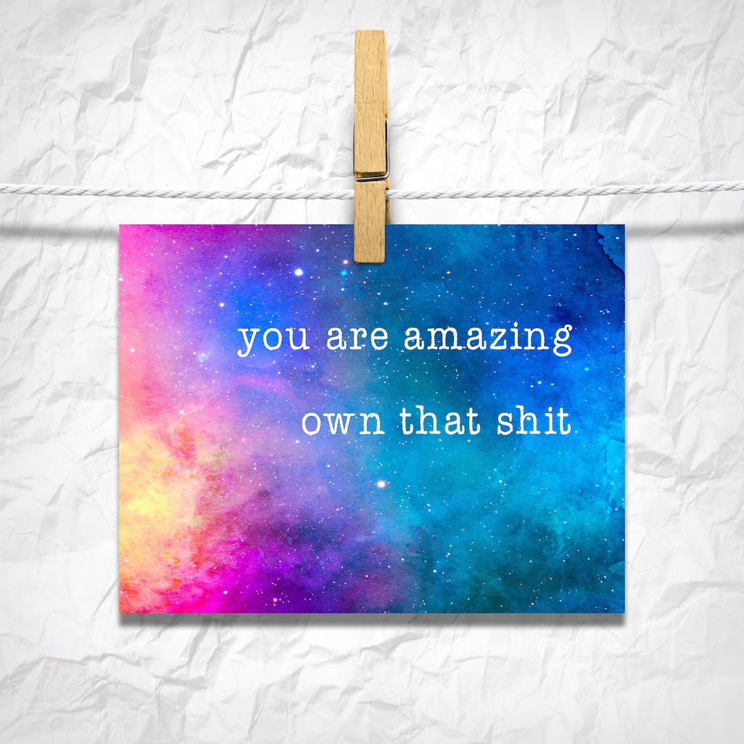 You Are Amazing, Own That S*** Postcard Empowering and Encouraging - Etsy