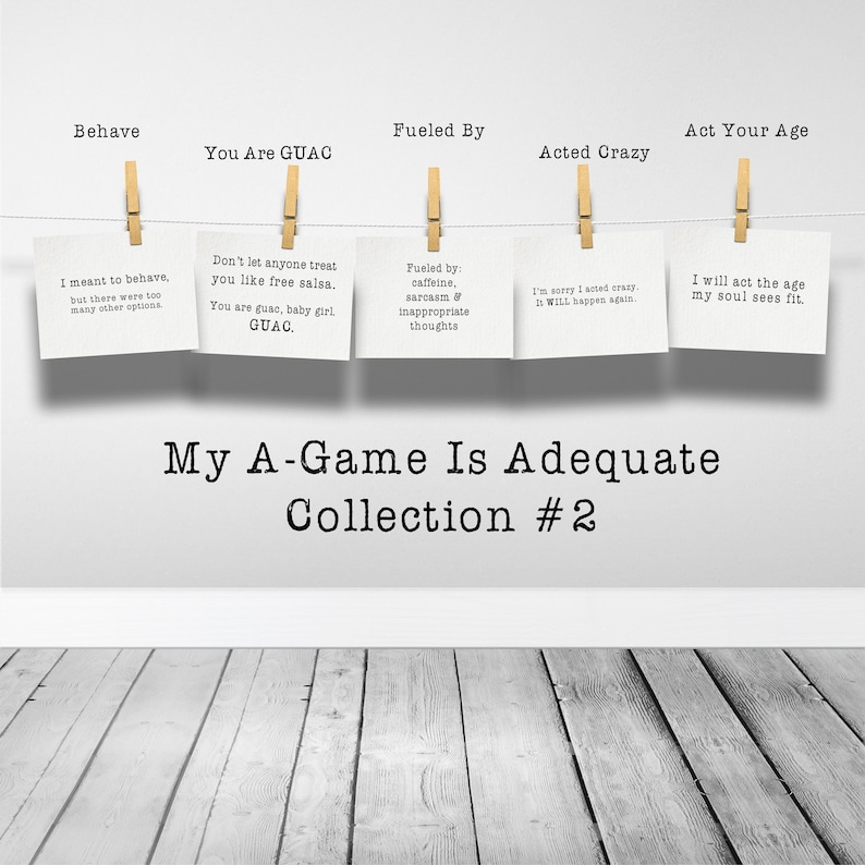 My A-game is Adequate Relatably Sarcastic Postcard Collection - Etsy