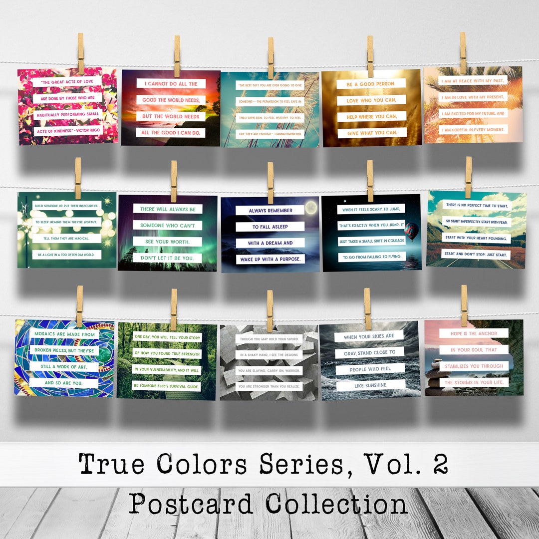 True Colors Series Volume 2 Postcard Collection - Series of Encouraging ...