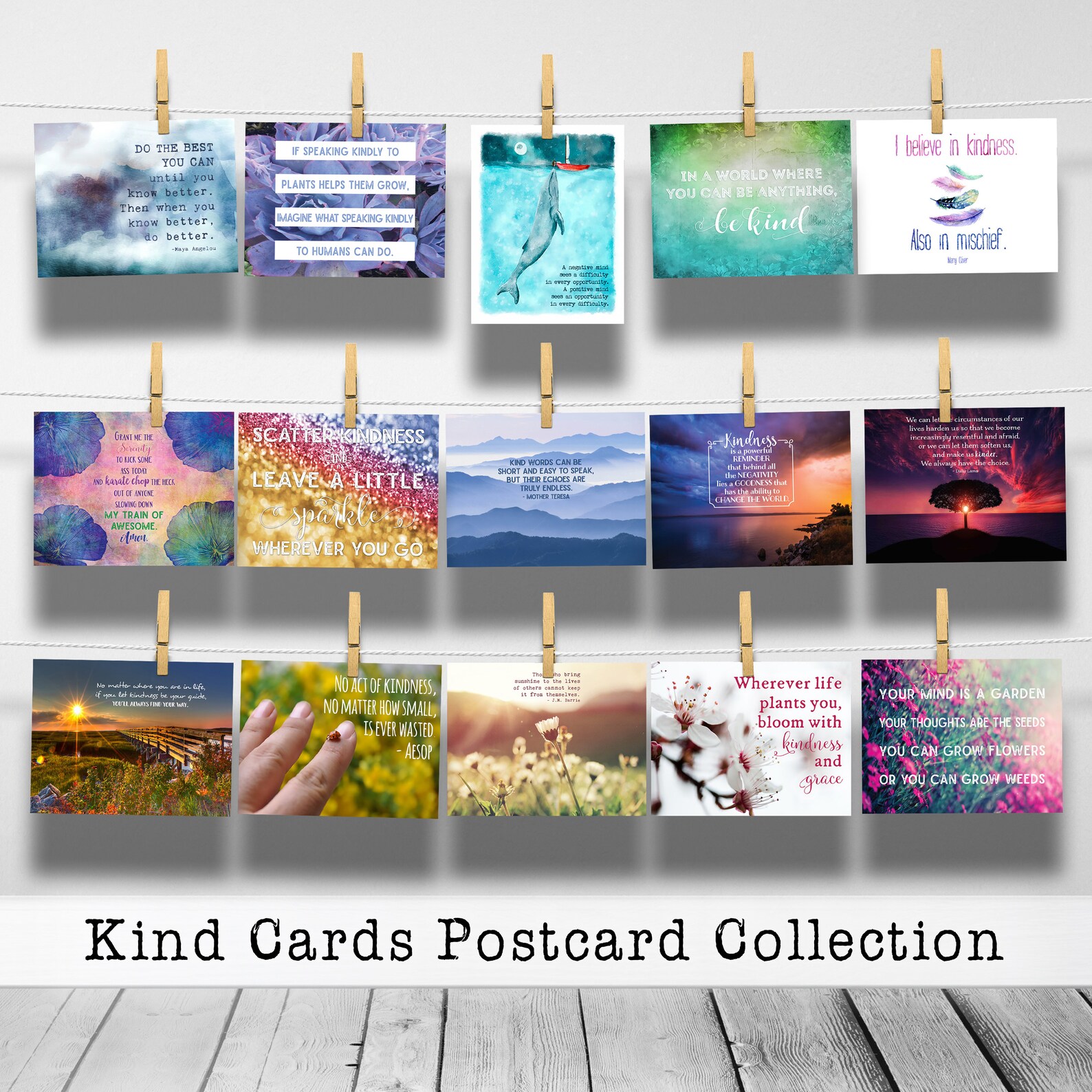 Kind Cards Inspirational Postcard Collection multiple Options - Etsy